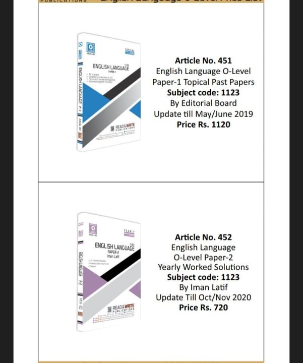 O LEVEL ENGLISH LANGUAGE TOPICAL PAST PAPER BY IMAN LATIF | Daraz.pk