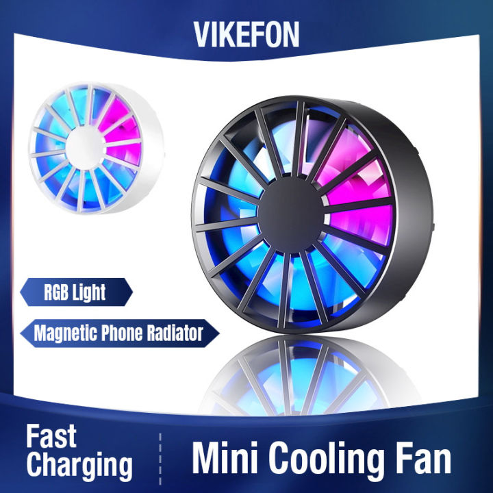 Light Weight Magnetic Low Noise Cooling Fan Phone Radiator RGB Light ...