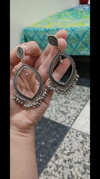Eye shape resin jhumka base with hanging beads | Perfect for Resin Art ...