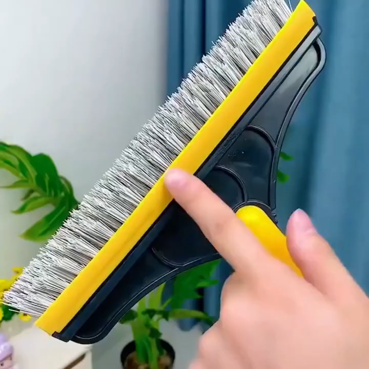 3 in 1 Cleaning Brush with Wiper| Double Sided Scrubber Brush with Long ...