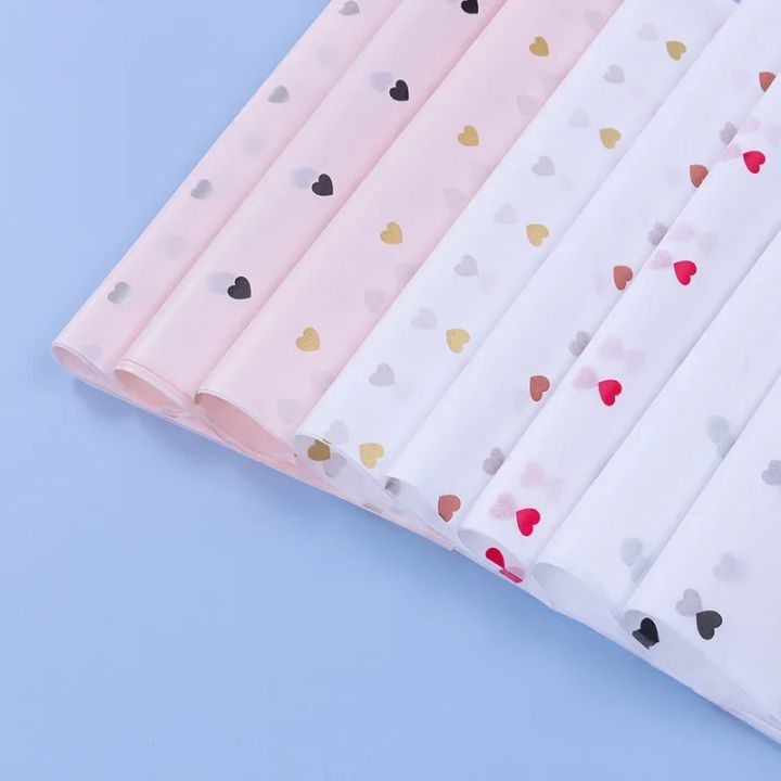 10 Sheets/lot 50*70 Cm Gift Wrapping Paper DIY Handmade Craft Star Love Dot Pattern Tissue Paper ...