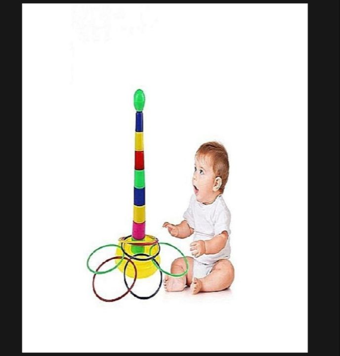 Ring Toss Game With 18 Stand - Floatable Ring - Multi -Colored Durable ...