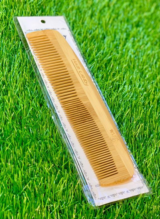 Hair candy bamboo wood made Comb Double Size Tooth (size 20×5cm) | Daraz.pk