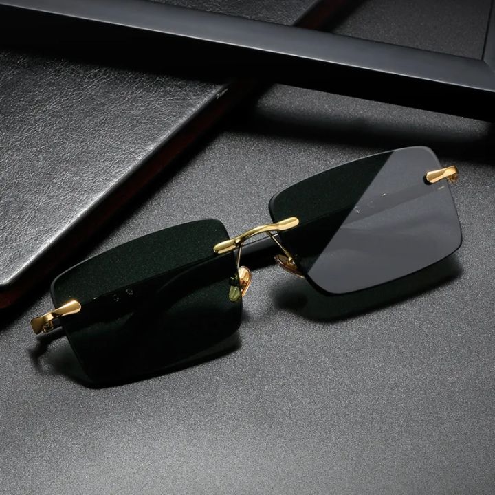 Rimless Square Frame Eyeglasses Goggle High Definition Sunglasses for ...