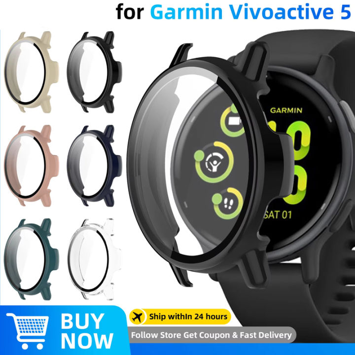 PC Case+Tempered Glass For Garmin Vivoactive 5 Anti-scratch Screen ...