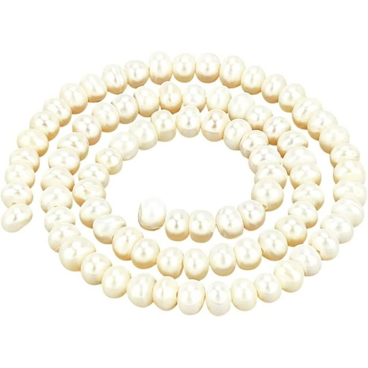 86 Pcs Cultured Freshwater Pearl Beads Beige Pearl Strands Potato Shape ...