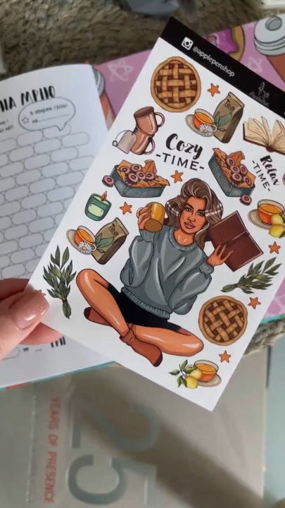 16 Pcs Uncut Reading Girl Journal Stickers Aesthetic Stickers BuJo ...