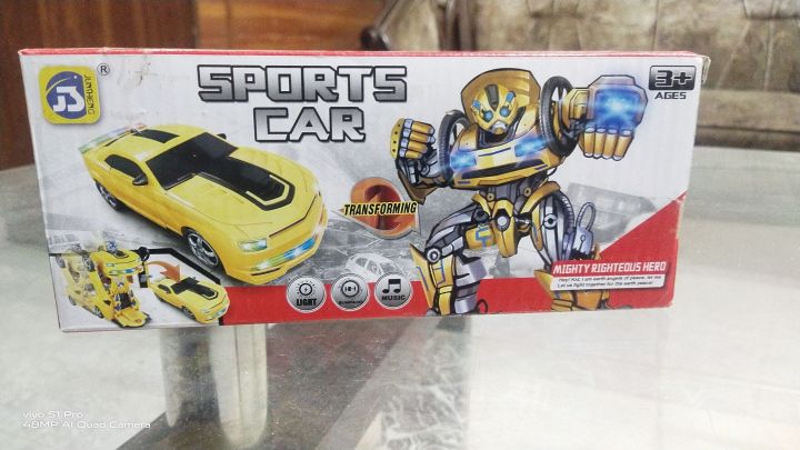 Robot car automatic conversion car to robot multiple colors lighting ...