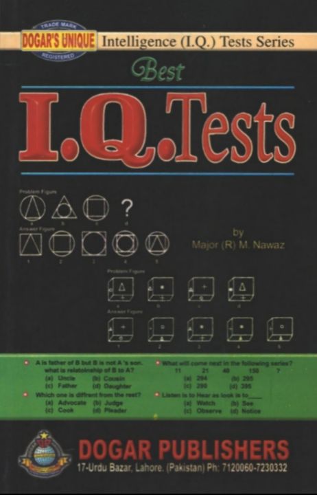 Dogar Best IQ Tests book Latest Edition / IQ Test book / IQ Tests ...