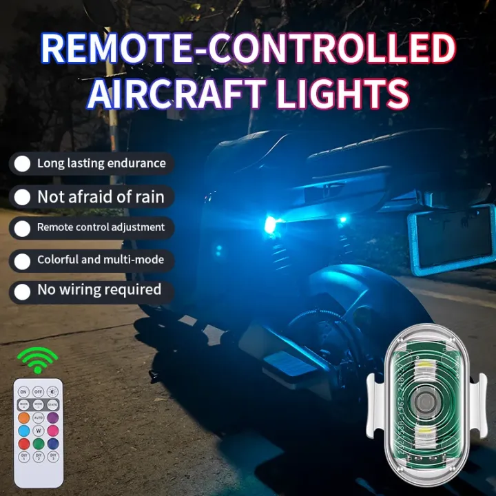LED Motorcycle Night Signal Strobe Light USB Rechargeable Bicycle Drone ...
