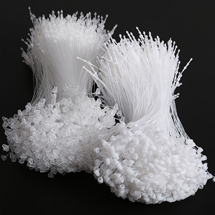 60/600/1500PCS Transparent Plastic Tag Hanging Line with Tag Fasteners ...