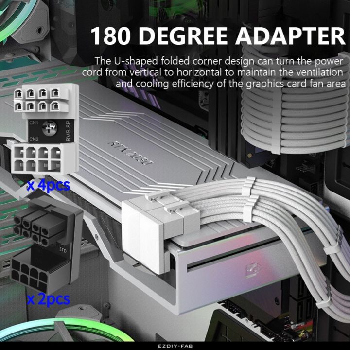 ATX 8 Pin Female To 8 Pin Male Cables Management Ports Computer Parts ...