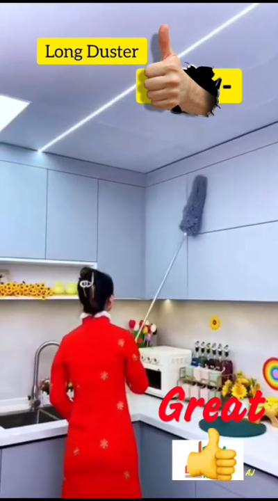 Microfiber Duster Extendable with 2m Extra Long Handle, Hand Duster ...