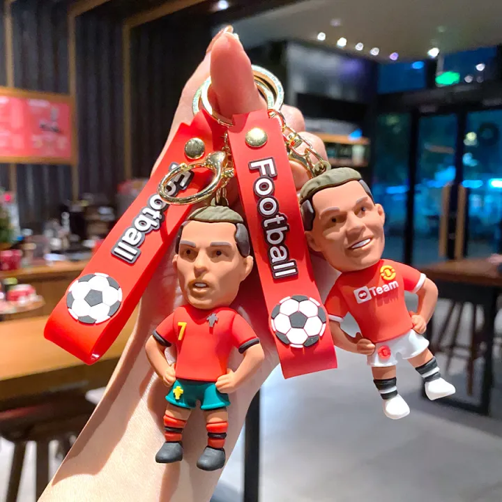 Creative cartoon cr7 football character keychain cute penalty kick ...