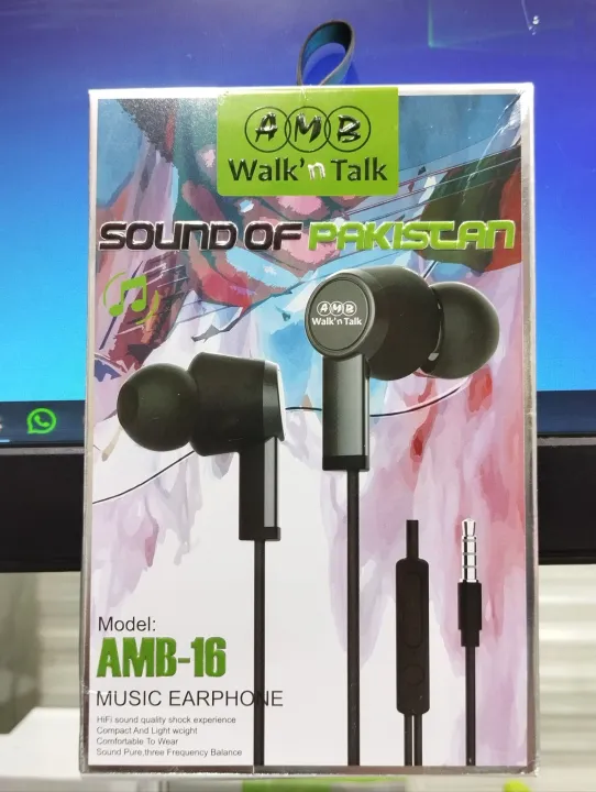 Handfree AMB Sound of Pakistan Amb Music Earphones Hifi Sound Quality ...