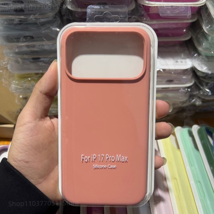 Official Liquid Silicone Skin Feel Case For IPhone 17Air 13 14 15 16 17 ...