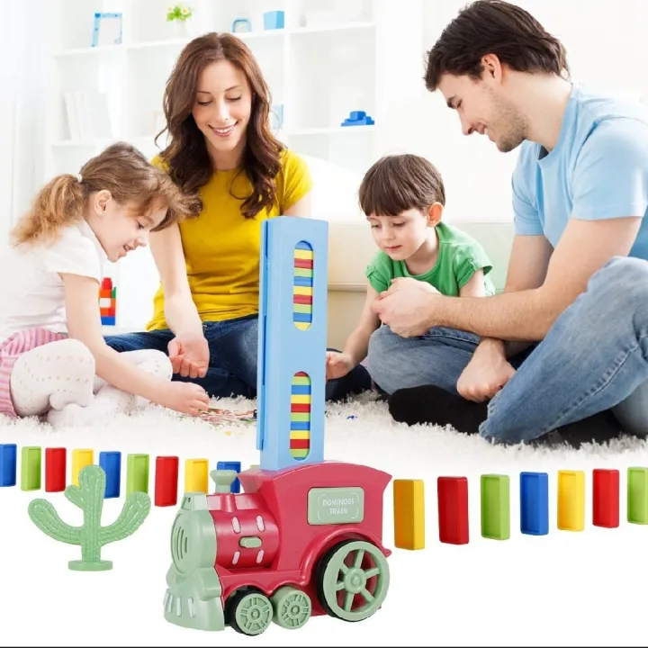 Domino Train Toy Set Rally Electric Train Modelwith 86 Pcs Colorful ...