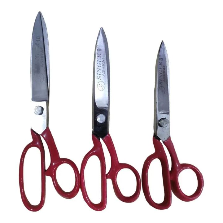 8/9/10 inchs Red Color Handle Heavy Duty Tailor Scissor, Sewing Scissor ...