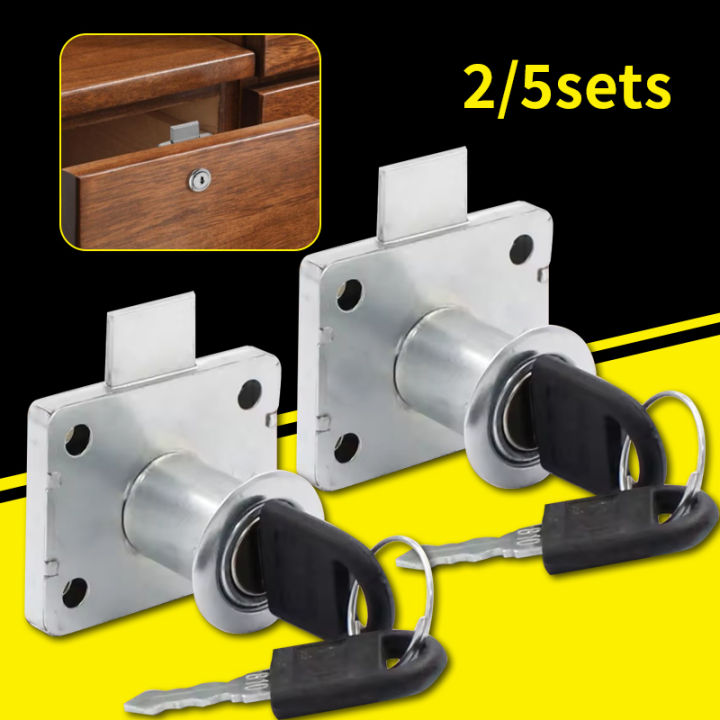 2/5 sets of drawer locks, office desk drawer locks, household cabinet ...
