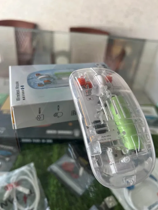 Transparent Wireless Rechargeable Mouse with Silent Click – Ergonomic ...
