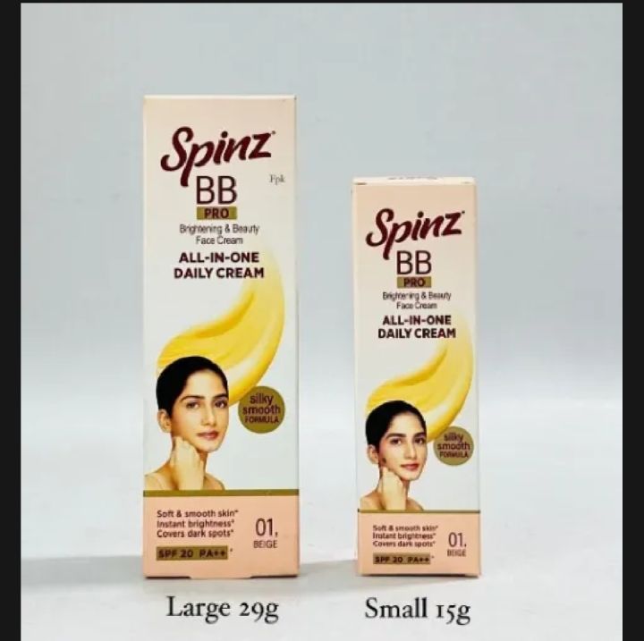 Spinz BB Pro Brightening & Beauty Face Cream with SPF 20 PA++ (Beige 01 ...