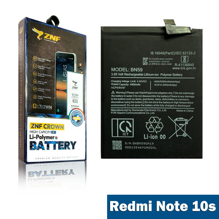 Xiaomi Redmi Note 10s High Capacity BN59 – Original ZNF 5000mAh Battery ...