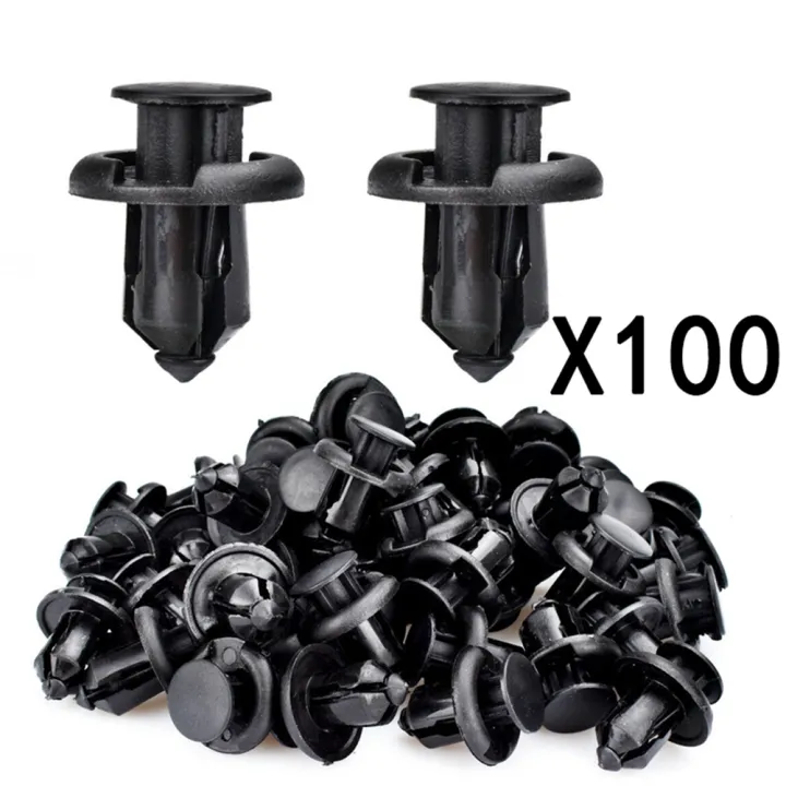 100Pcs Car Bumper Clip For 10mm Hole Plastic Nylon Rivet Fastener ...