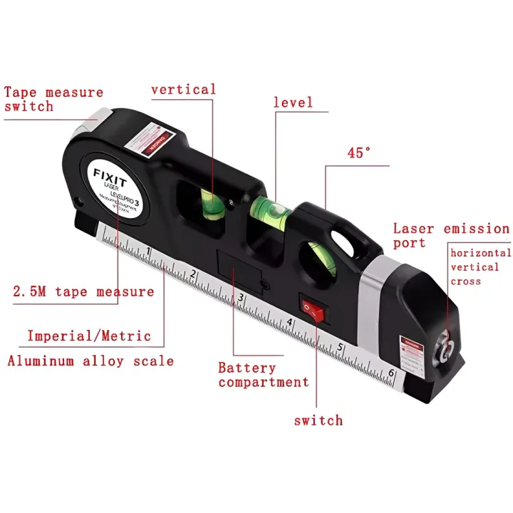 Home Multi-function High Precise Laser Leveling Instrument with Steel ...