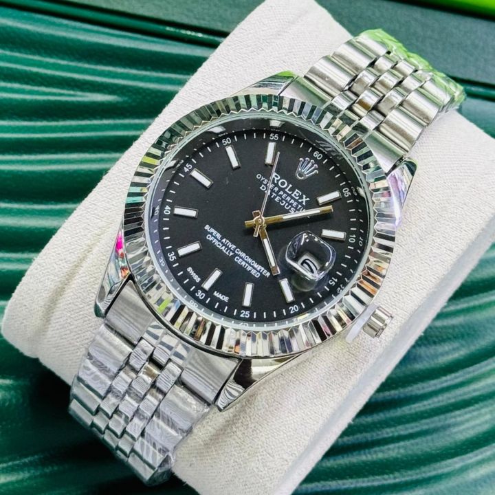 MEN'S QUALITY CHAIN ROLEX WATCHES WITH DATE | Daraz.lk