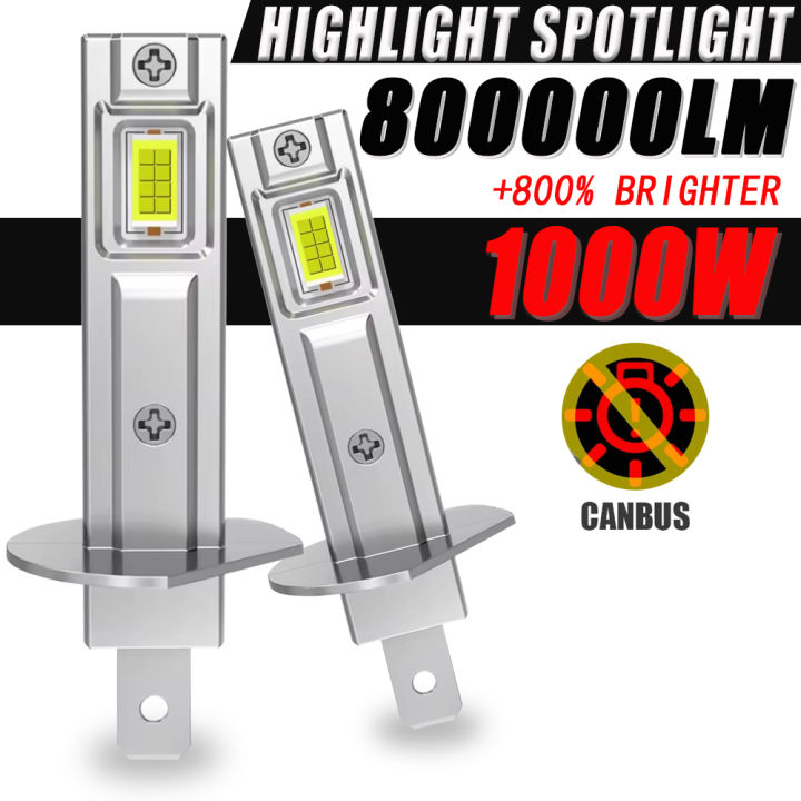 H1 LED Headlight Bulbs for Car Canbus High Power Auto Lights 800000LM ...