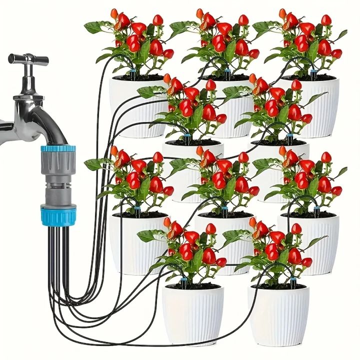 1 Set Garden Automatic Drip Irrigation Device Equipped 10 Drip Head ...