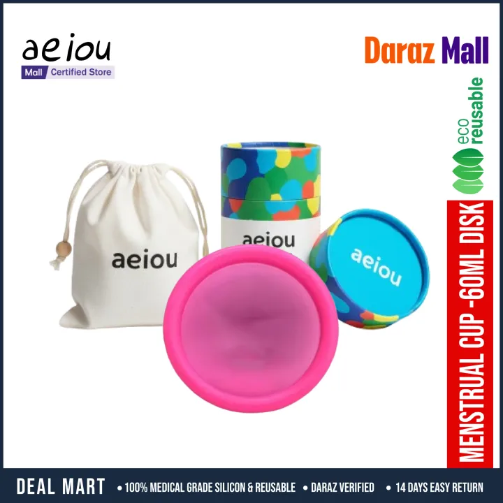 AEIOU 100% Platinum Grade Medical Silicon Reusable Menstrual Cup ...