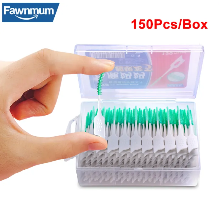 150Pcs/box Dental Floss Stick Tooth Cleaning Interdental Brush Dental ...