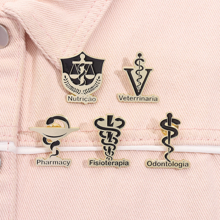 Medicine Symbol Enamel Pins Veterinary Pharmacy Odontologia Nutrição ...