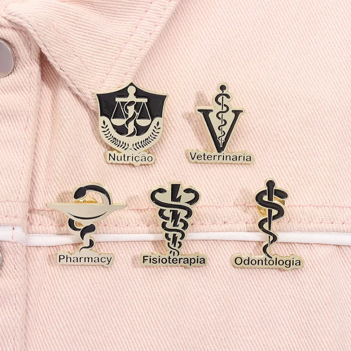 Medicine Symbol Enamel Pins Veterinary Pharmacy Odontologia Nutrição ...