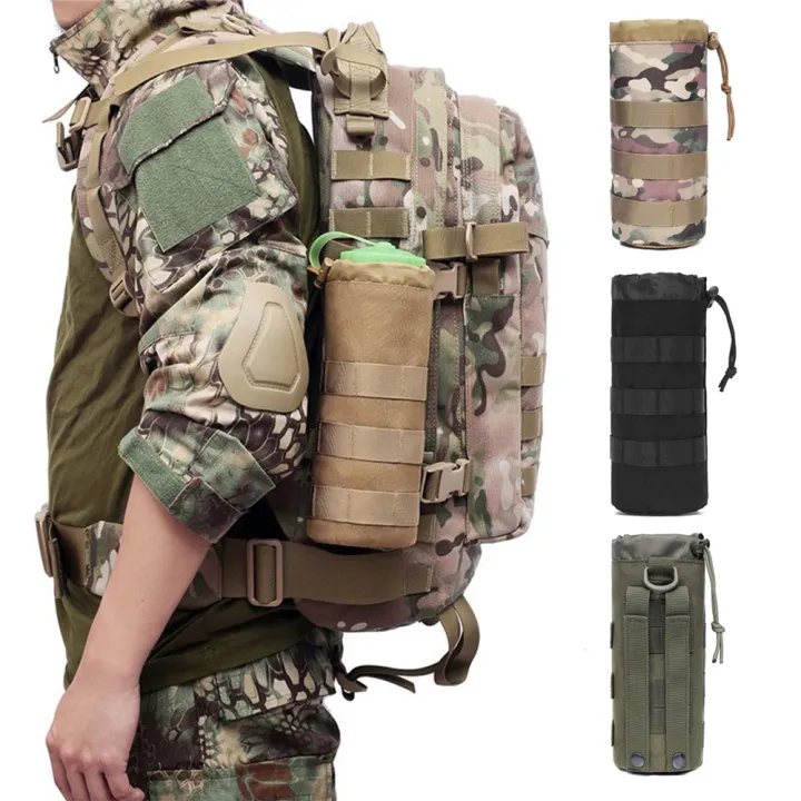 Tactical MOLLE Bottle Pouch Bag Travel Sprots Molle Water Bottle Holder ...