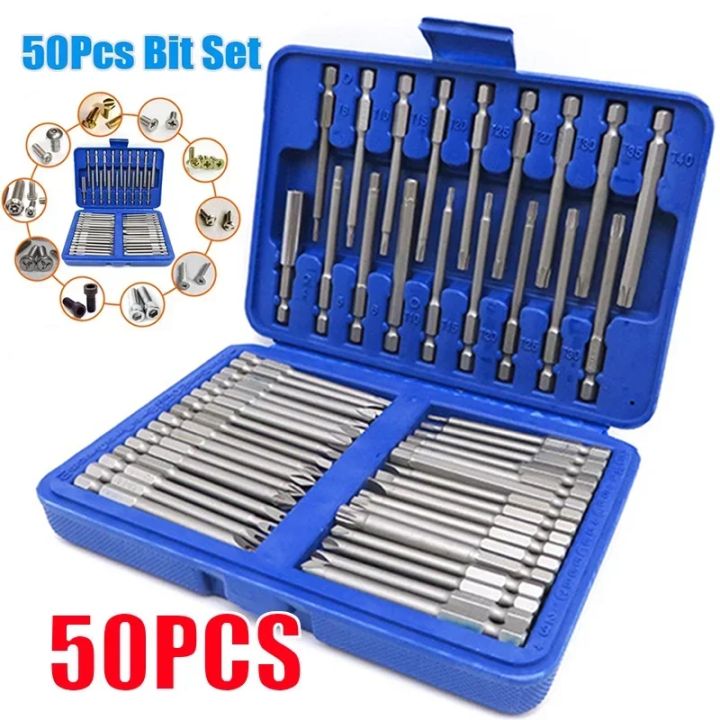 36/50PCS Extended Batch Head Rod Set Cross Word Lengthened Screwdriver ...