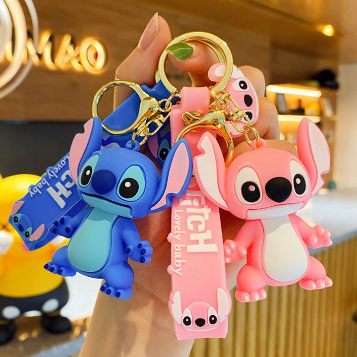 New Anime Disney Keychain Cartoon Mickey Mouse Minnie Lilo & Stitch ...