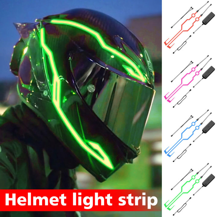 New Waterproof Warning Luminous Helmet Modified Motorcycle Bike Helmets ...