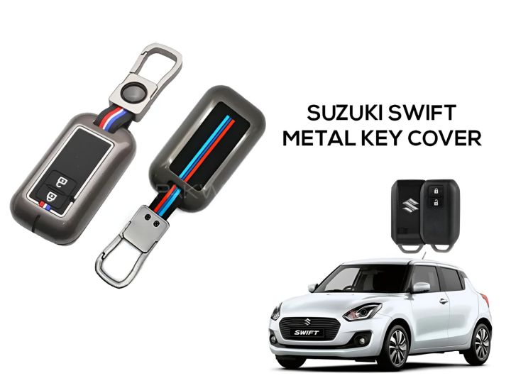 Suzuki Swift 2022-2025 Metal Key Cover with Key Chain- Zinc Alloy Metal ...