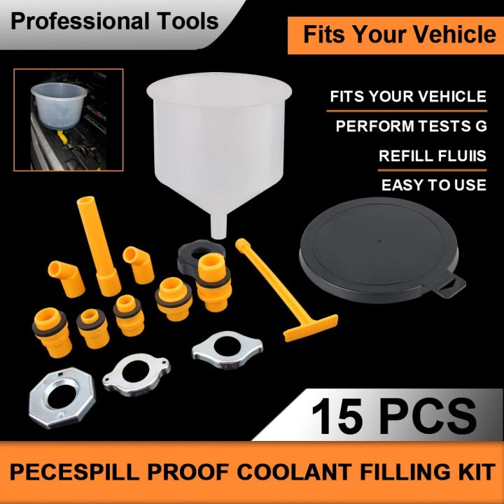 Pour Oil Tool 15Pcs/Set Spill Proof Coolant Filling Kit Car Accessories ...