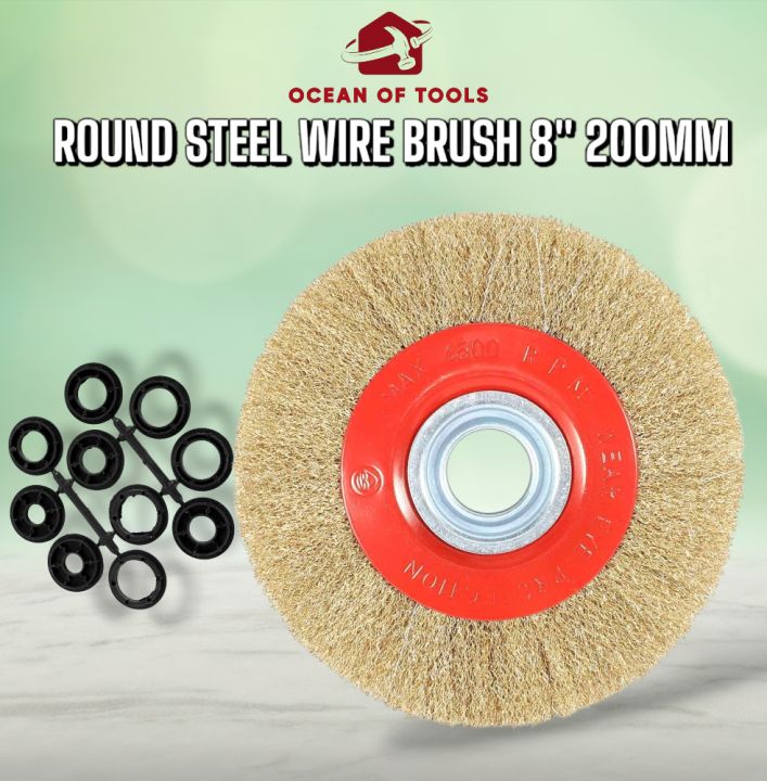 Wire Brush Wheel 8" 200mm For Bench Grinder Polishing And Reducing ...