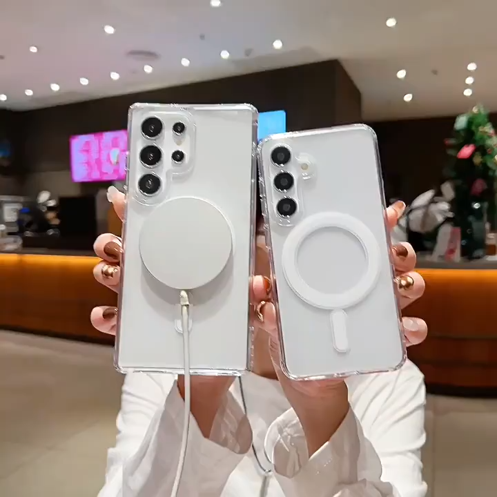 Transparent Magnetic Wireless Charging Jelly Case for Samsung Galaxy A15 A35 A55 A16 A26 A36 A56 ...