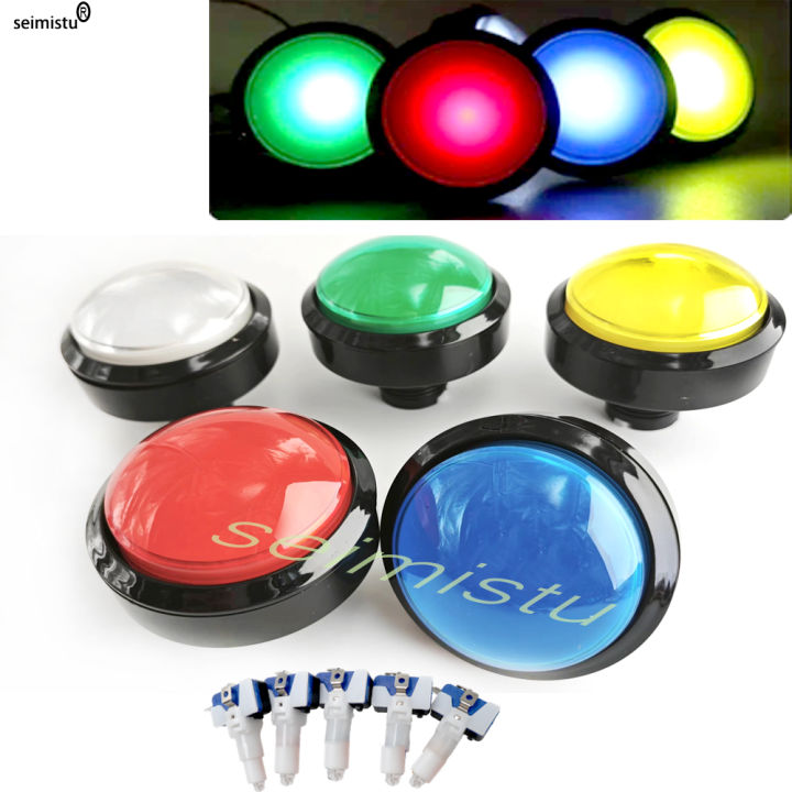 Arcade Button LED Light Lamp 60MM Big Round Arcade Video Game Player Push Button LED Illuminated ...
