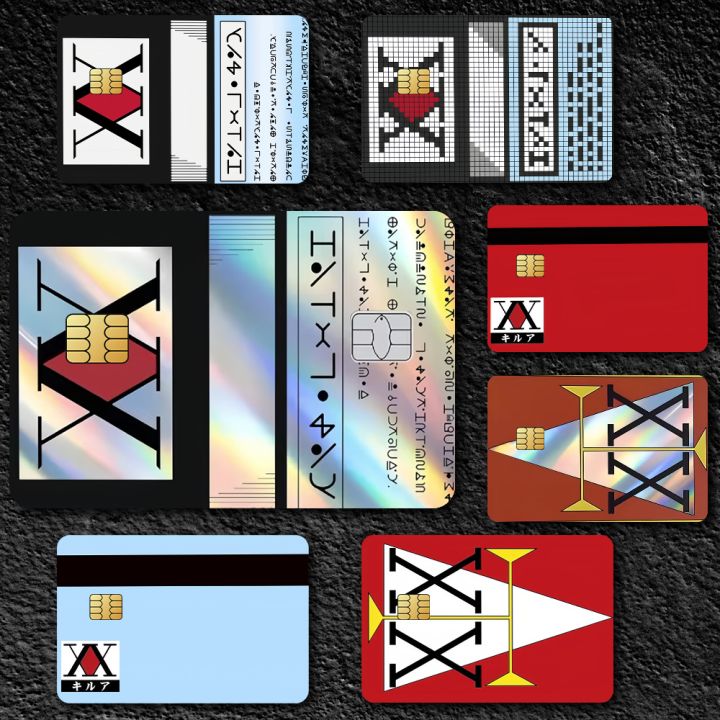 HUNTER Film Skin Cover Credit Card Stickers 4PCS Debit Front Anime H ...