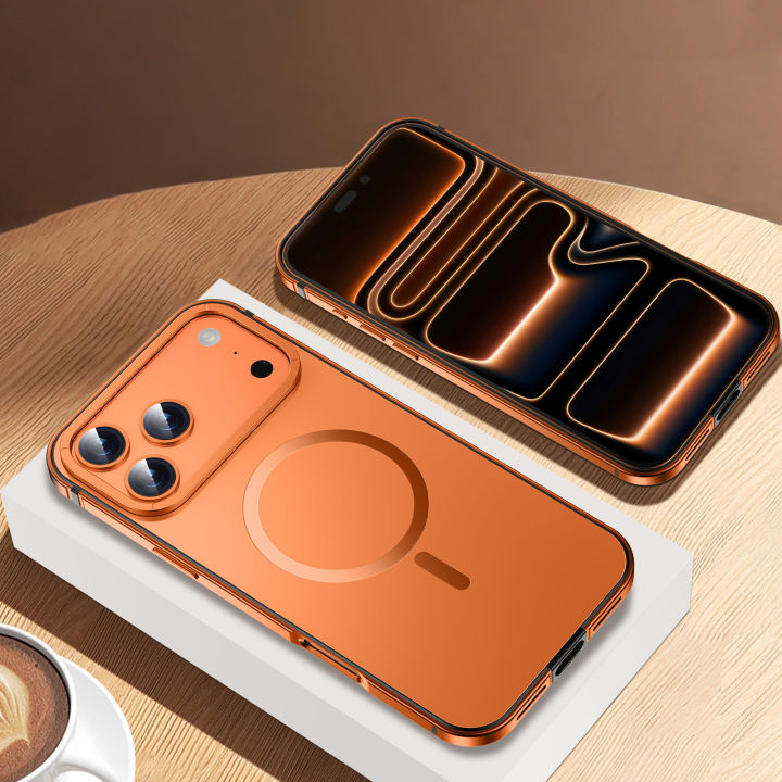 Stainless steel frame magnetic ultra-thin protective case, suitable for ...