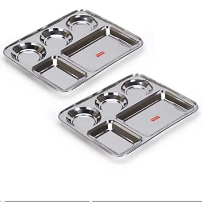 5 in1 Round Extra Deep Compartment Divided Plate/Thali/Bhojan | Daraz.lk