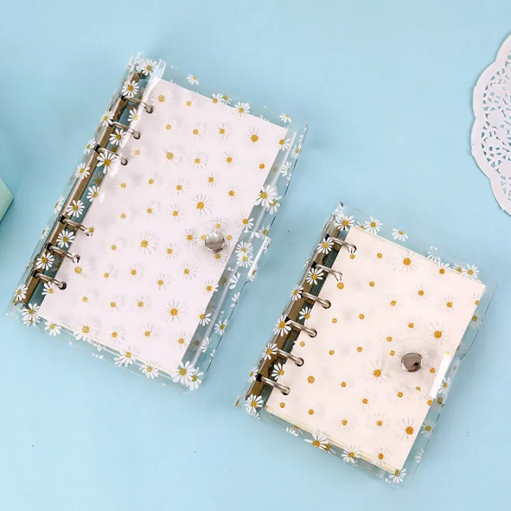 A7/A6 Cute Daisy Spiral Binder Notebook Agenda Cover with Storage Bag ...