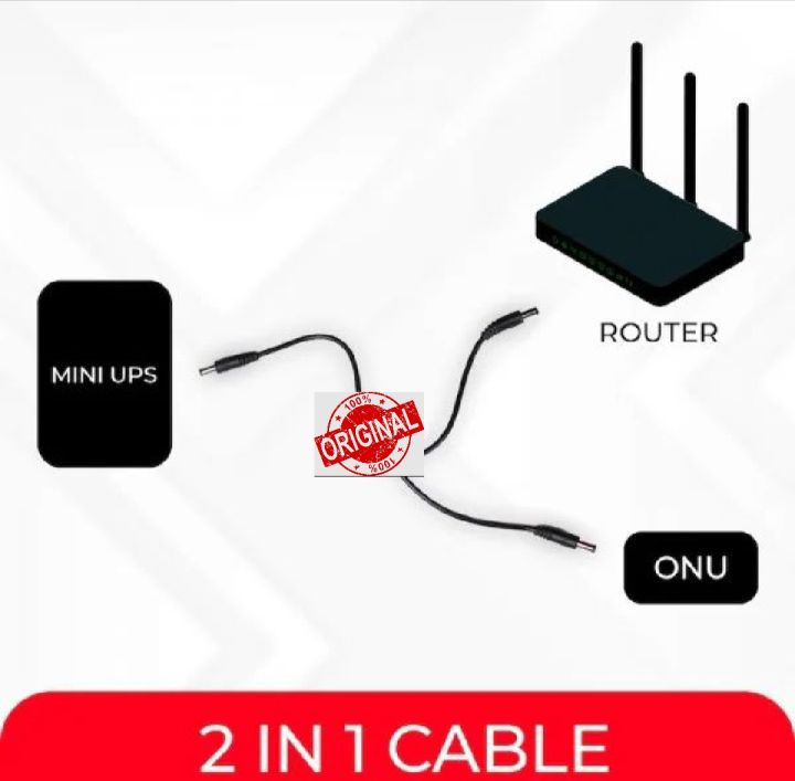 PREMIUM QUALITY MALE TO MALE 2 IN 1 DC TO DC POWER CABLE FOR ONU,ROUTER ...