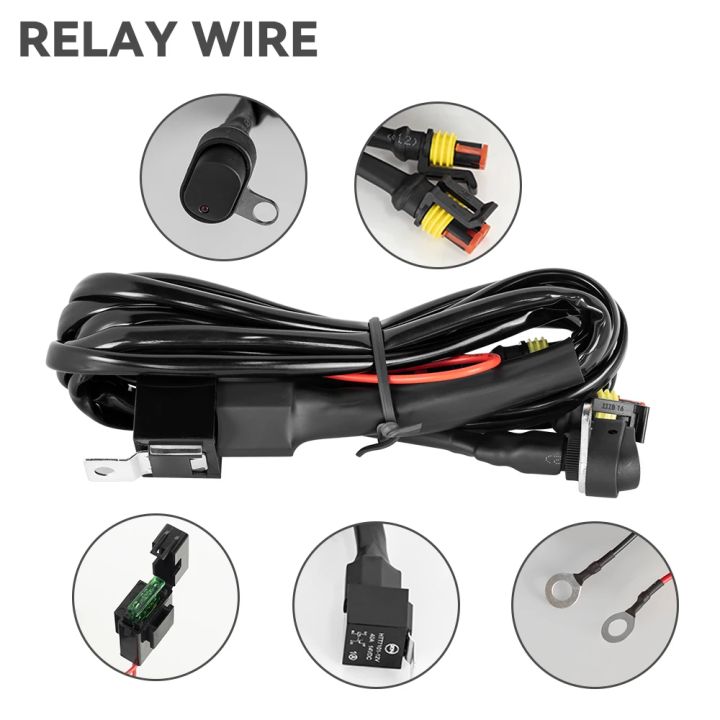 Motorcycles LED Fog Light Lamp Wiring Harness Relay Wire For BMW ...